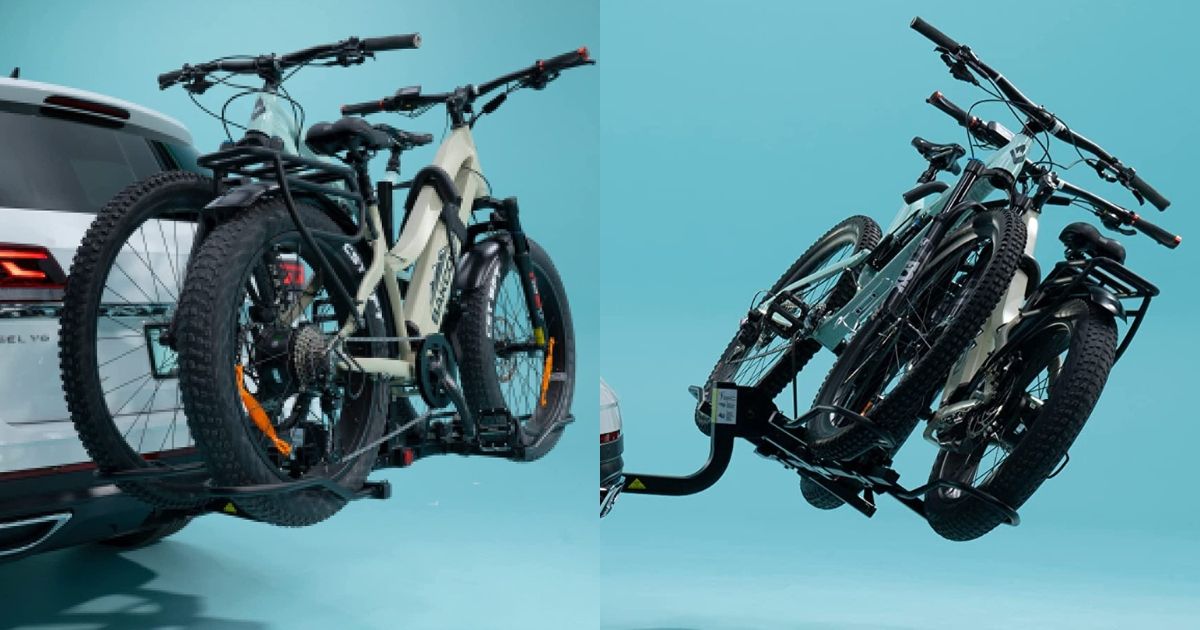 KAC K2 2” Hitch Mounted Rack 2-Bike Platform Style Carrier eBike Rack ...